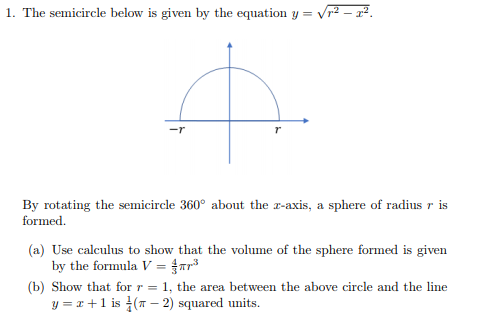 Semicircle Equation Line