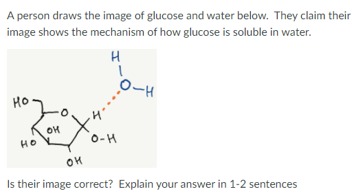 Solved A person draws the image of glucose and water below. | Chegg.com