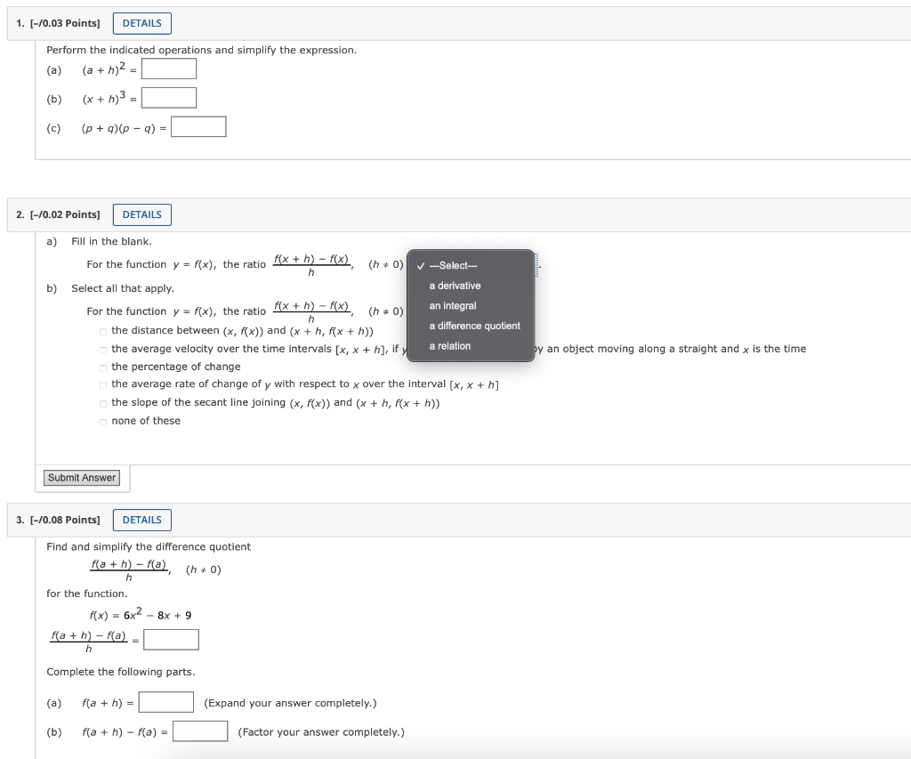 Solved Perform the indicated operations and simplify the | Chegg.com