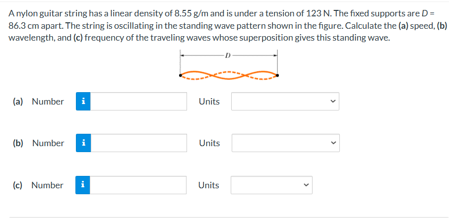 Solved A nylon guitar string has a linear density of 8.55 | Chegg.com
