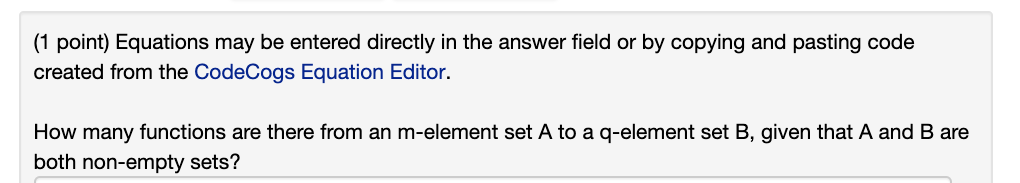 Solved (1 point) Equations may be entered directly in the | Chegg.com