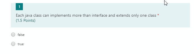 Solved m Each java class can implements more than interface | Chegg.com