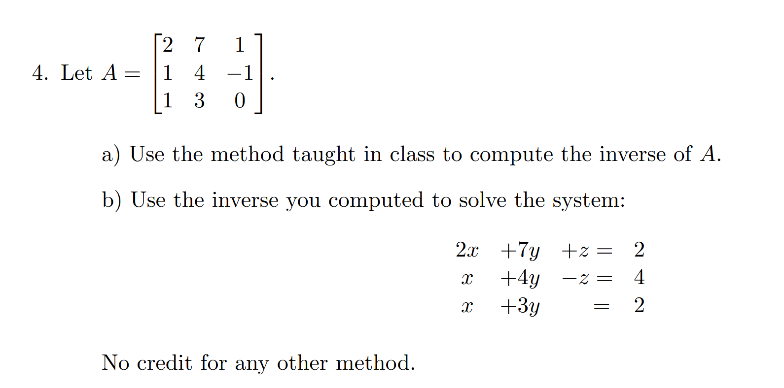 Solved Please show all steps. The method required | Chegg.com