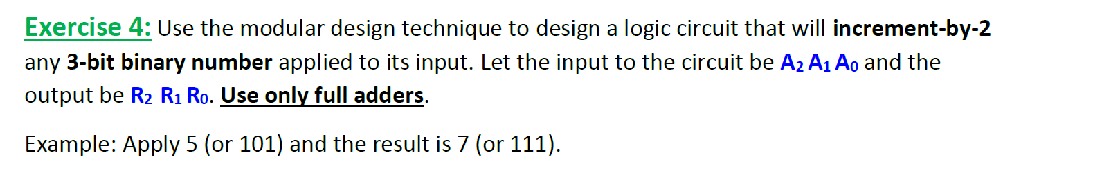 Solved Exercise 4: Use the modular design technique to | Chegg.com