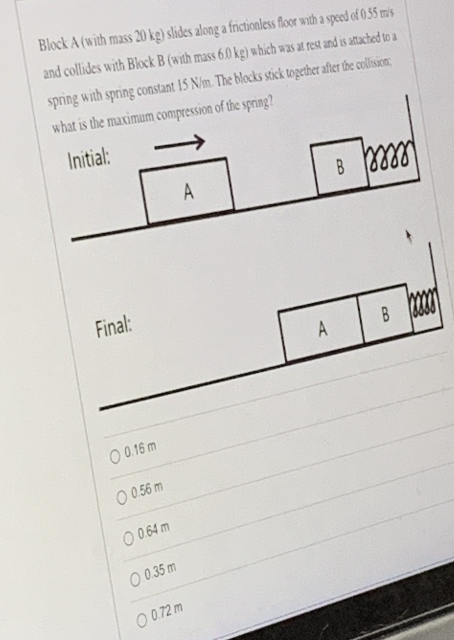Solved Block A (with mass 20 kg) slides along a frictionless | Chegg.com