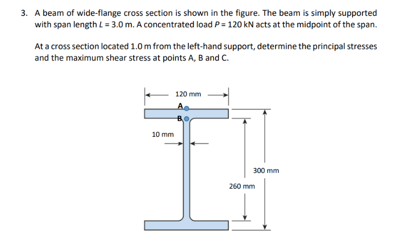 3. A beam of wide-flange cross section is shown in | Chegg.com