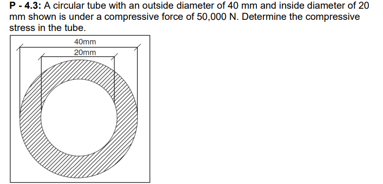 Solved P - 4.3: A circular tube with an outside diameter of | Chegg.com