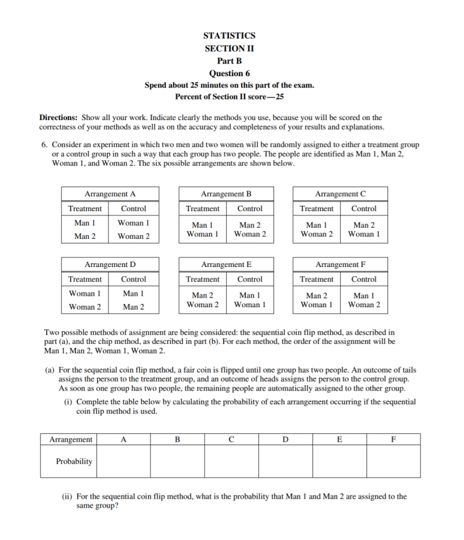 2017 AP STATISTICS FREE-RESPONSE QUESTIONS STATISTICS | Chegg.com