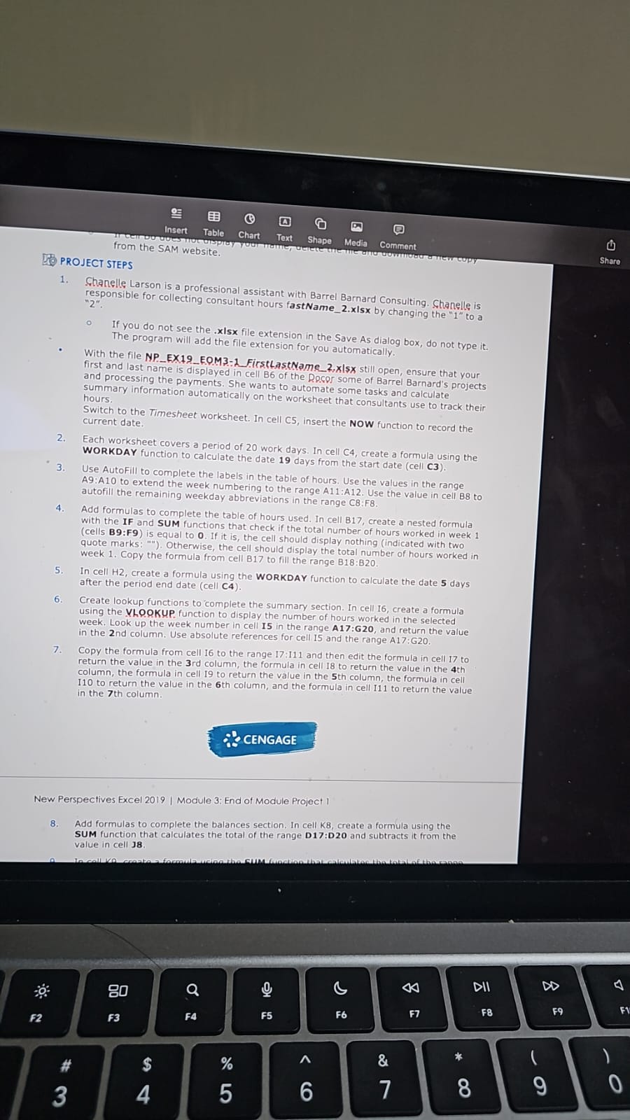 Solved the SAM website. PROJECT STEPS 1. Chanelle Larson is | Chegg.com