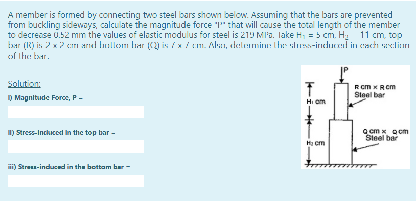 Solved A member is formed by connecting two steel bars shown | Chegg.com