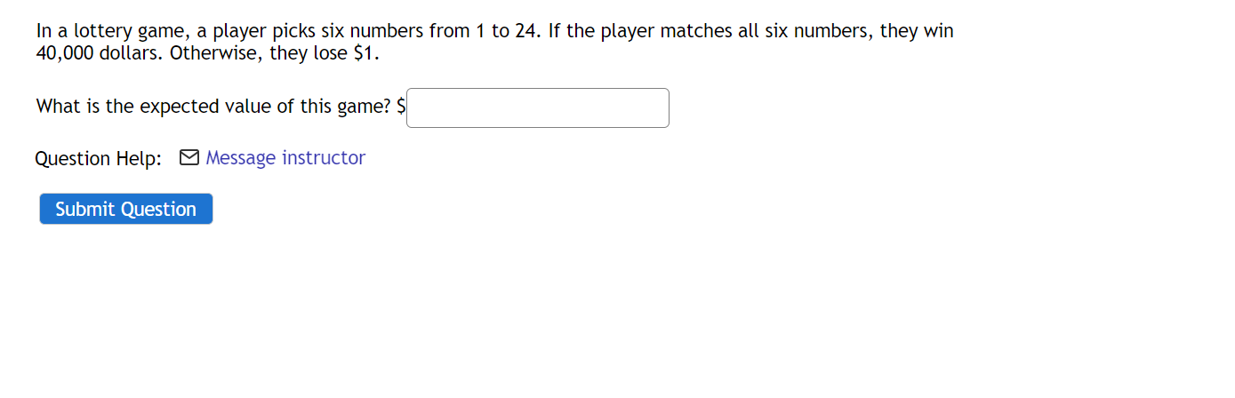 Solved In a lottery game, a player picks six numbers from 1 | Chegg.com
