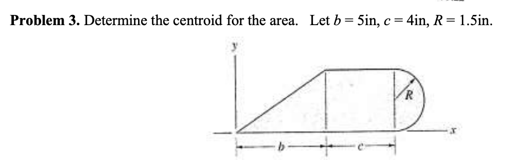 Solved Problem 3. Determine the centroid for the area. Let | Chegg.com