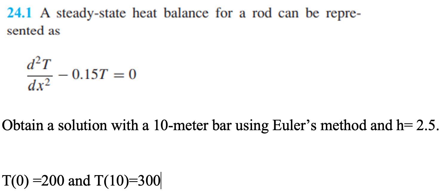 Solved 24.1 A steady-state heat balance for a rod can be | Chegg.com