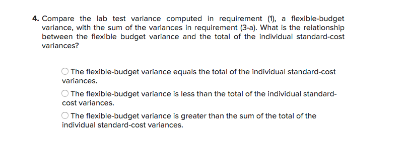Solved 4. Compare the lab test variance computed in | Chegg.com