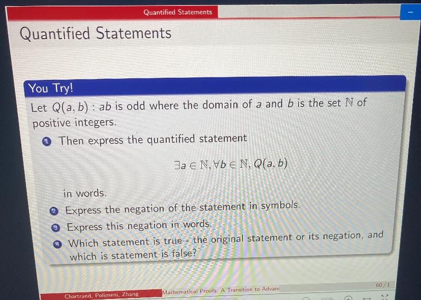 Solved Quantified Statements Quantified Statements You Try! | Chegg.com