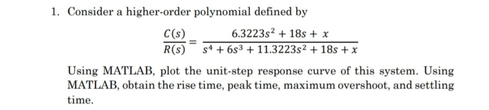Solved Consider a higher-order polynomial defined by | Chegg.com