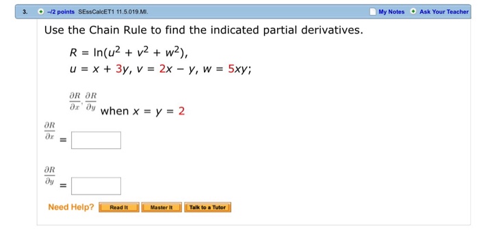 Solved Use the Chain Rule to find the indicated partial | Chegg.com