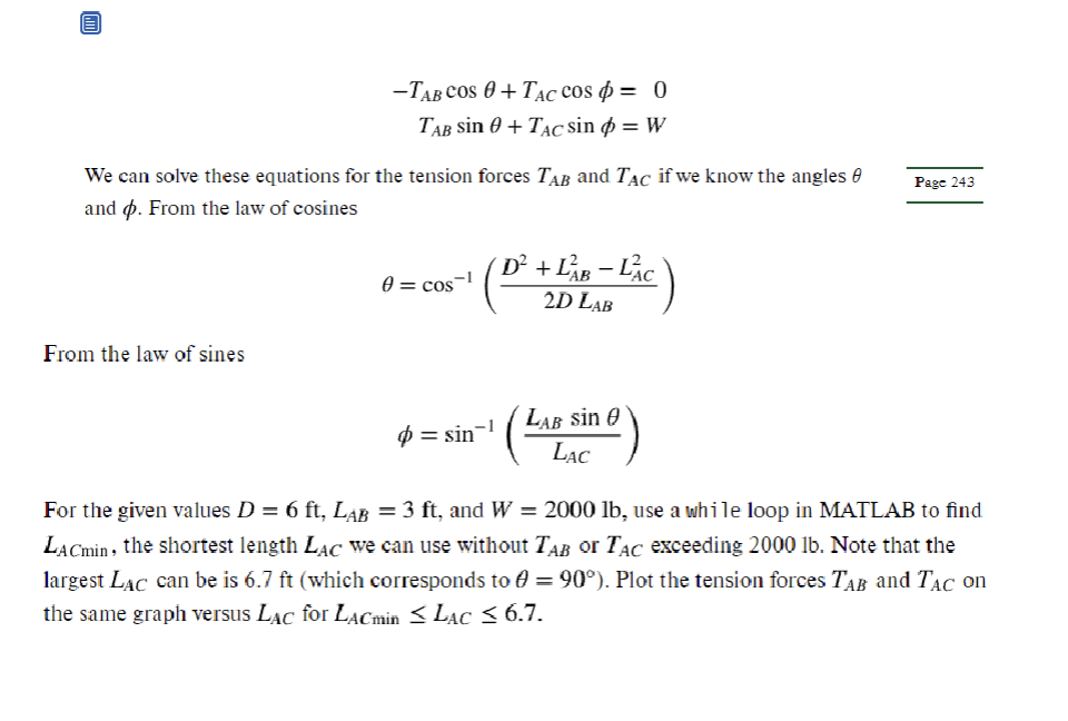 Solved length LAB is given, but the length LAC is to be | Chegg.com
