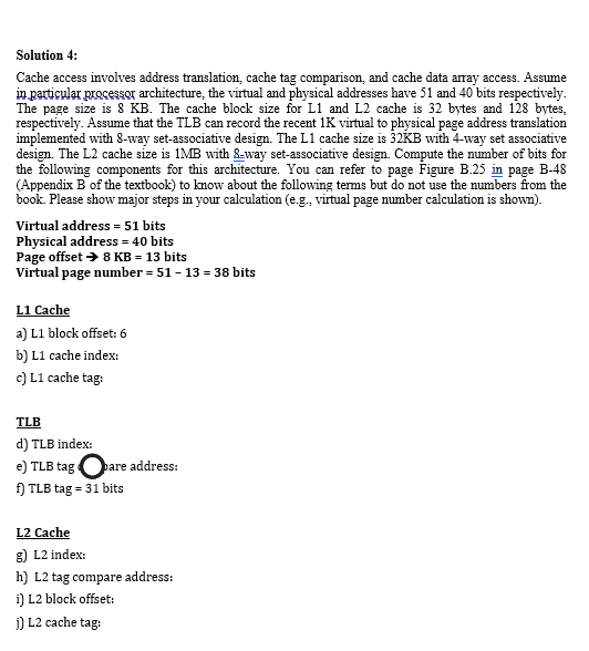 Solved Solution 4: Cache access involves address | Chegg.com