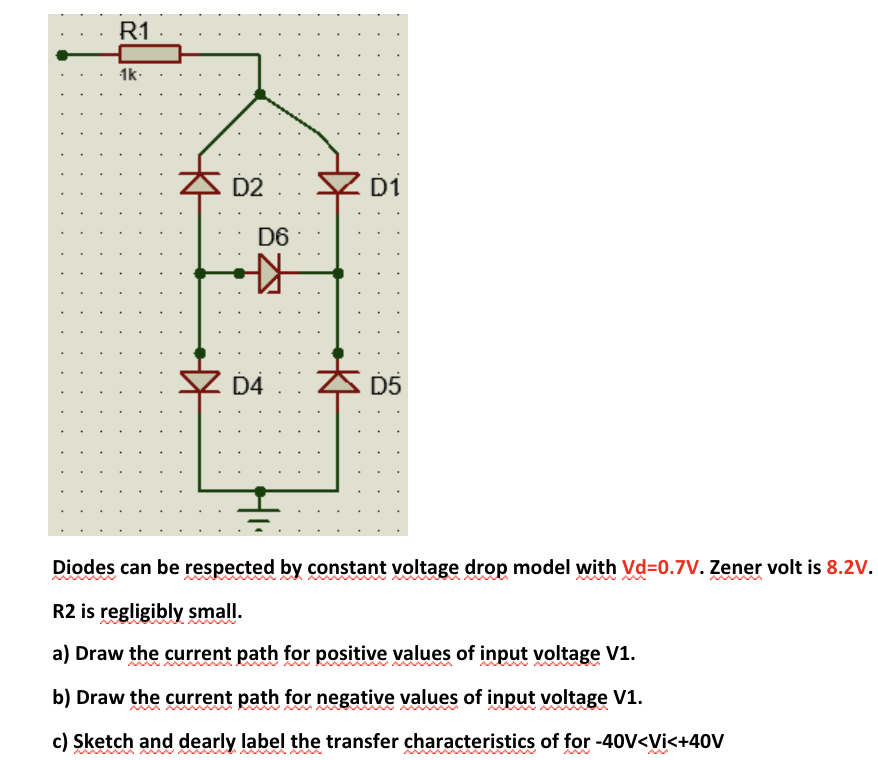 R1 1k D2 D1 D6 4 V D4 ☆ D5 Diodes can be respected by | Chegg.com