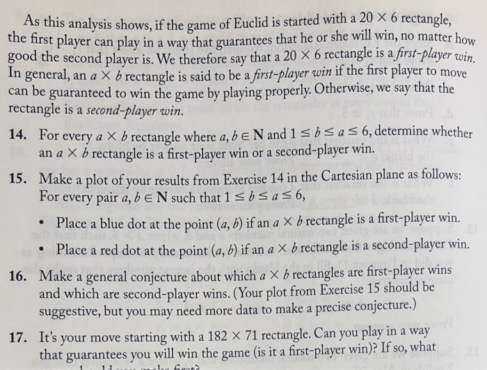 Solved EXPLORATION Euclid, the Game (Exercises 14-18) The | Chegg.com