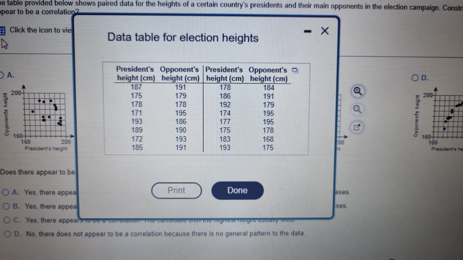 Solved The table provided below shows paired data for the | Chegg.com