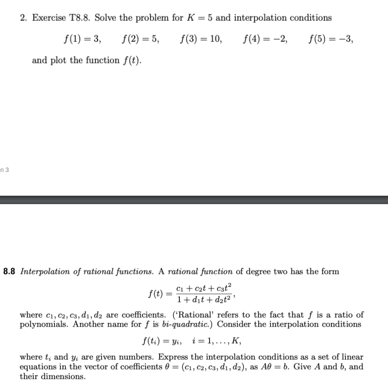 Solved Exercise T8.8. ﻿Solve the problem for K=5 ﻿and | Chegg.com