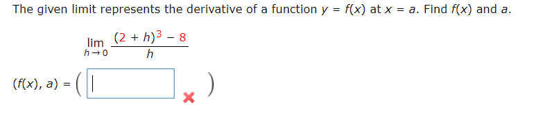 Solved The given limit represents the derivative of a | Chegg.com