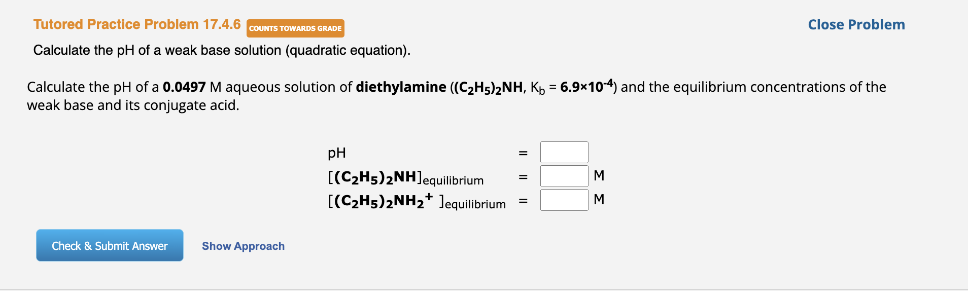 Solved Tutored Practice Problem 17.4.6 Calculate the pH of a | Chegg.com