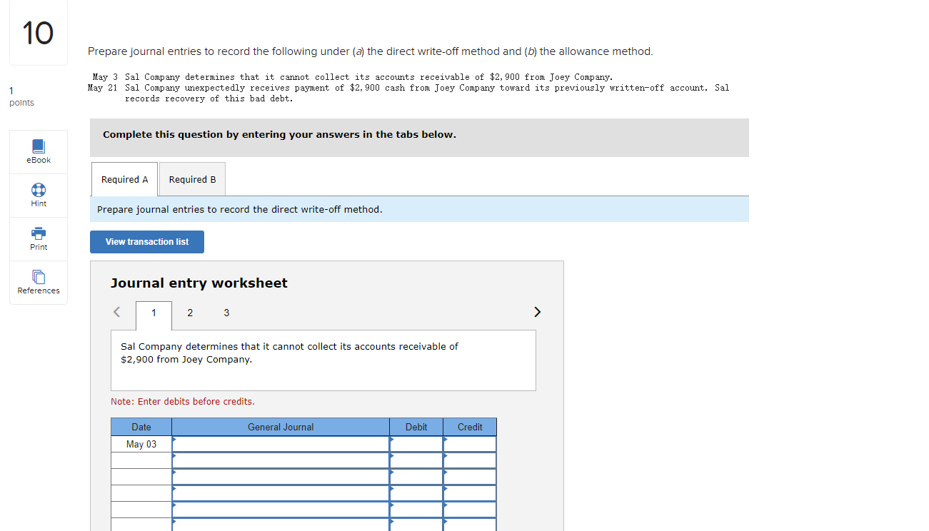 Solved 10 1 points eBook Hint Print ច References Prepare | Chegg.com