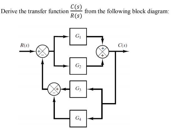 Solved Derive the transfer function from the following block | Chegg.com