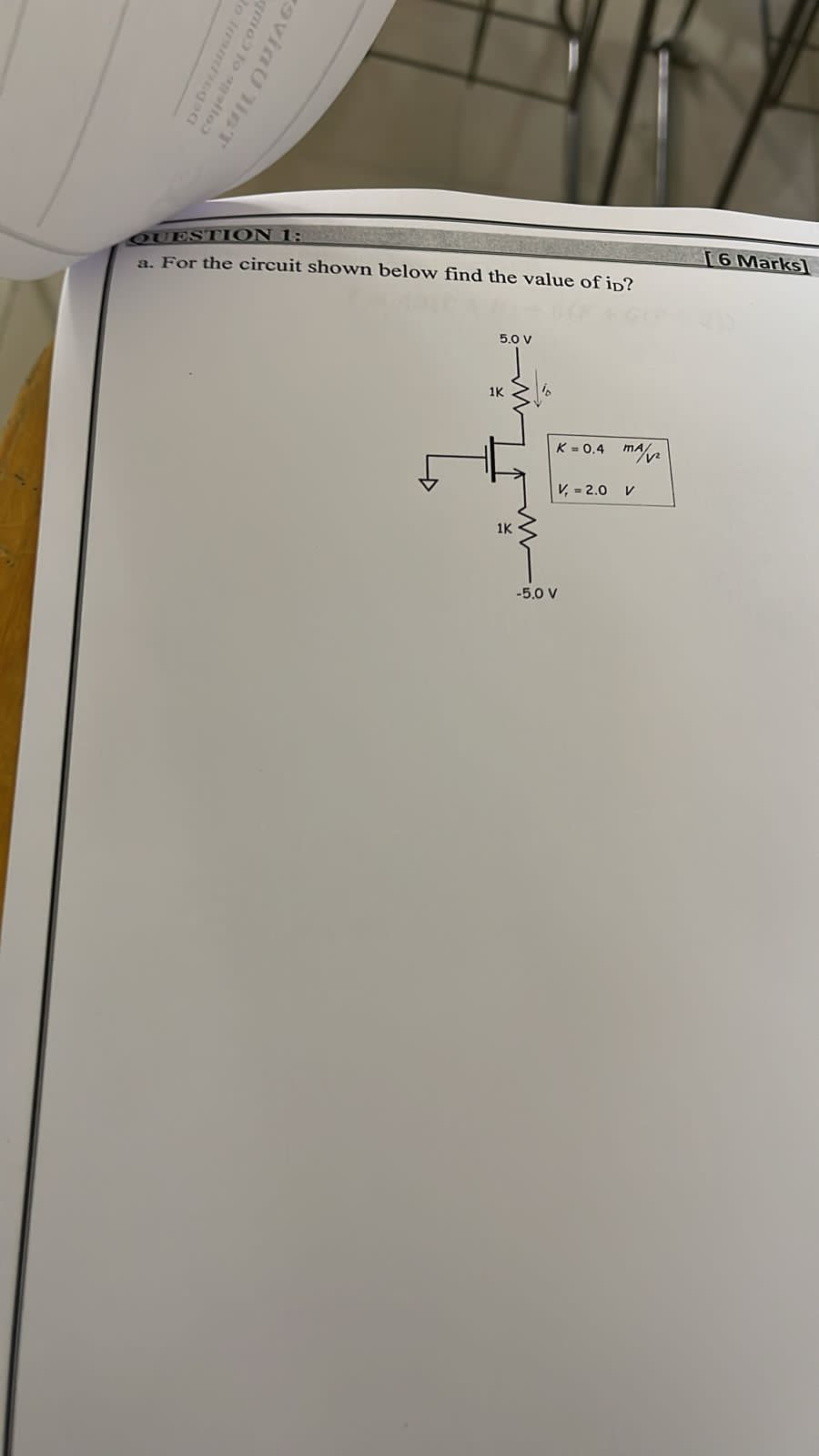 Solved a. For the circuit shown below find the value of iD ? | Chegg.com