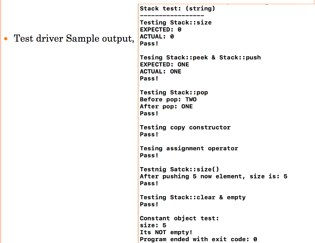 Solved STACK AND TEST DRIVERS Complete List Of Tests - Here | Chegg.com