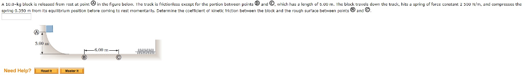 Solved A 10.0–kg block is released from rest at point | Chegg.com