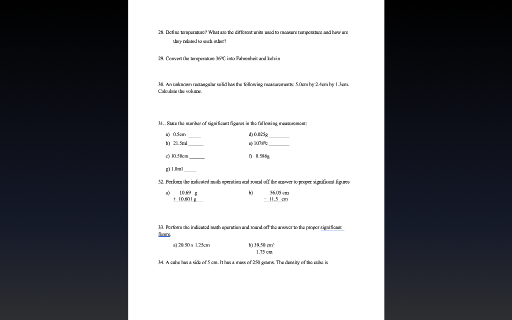 Solved Chapter 2: Measurement an Sl units 1. What dues SI | Chegg.com