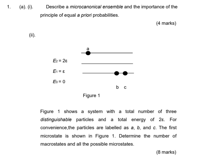 Solved 1. (a). (i). Describe a microcanonical ensemble and | Chegg.com