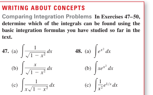 Solved Comparing Integration Problems In Exercises 47-50, | Chegg.com