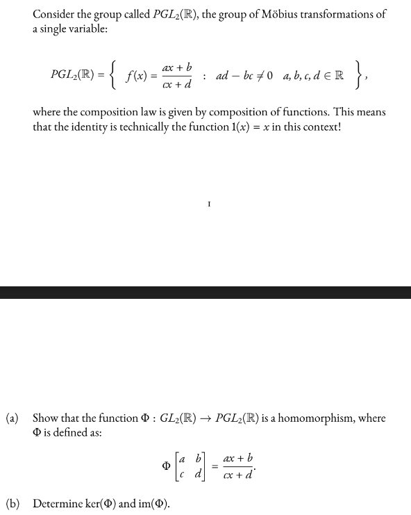 Solved Consider the group called PGL2(R), the group of | Chegg.com