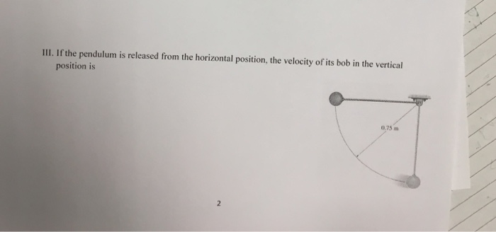 Solved If the pendulum is released from the horizontal | Chegg.com