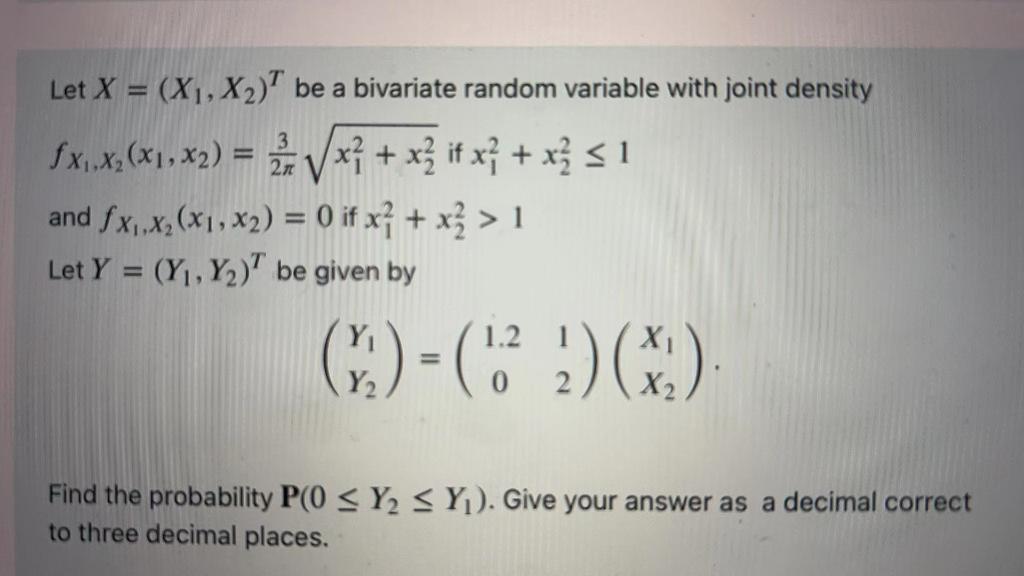Solved + 27 Let X = (X1, X2) be a bivariate random variable | Chegg.com