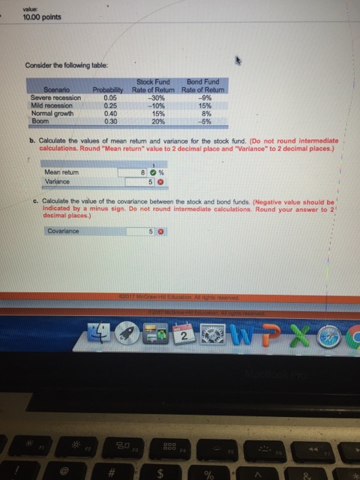 Solved value 10.00 points Consider the following table: | Chegg.com