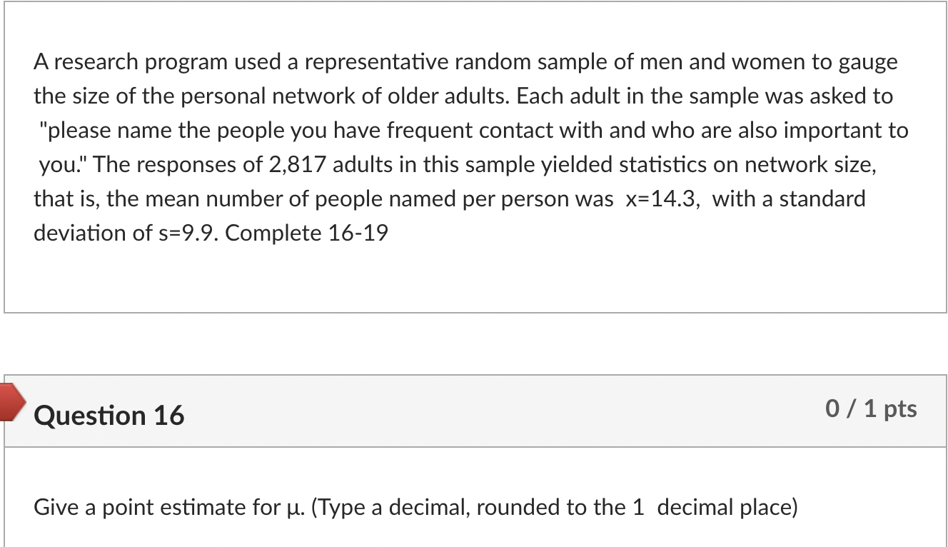 A research program used a representative random | Chegg.com