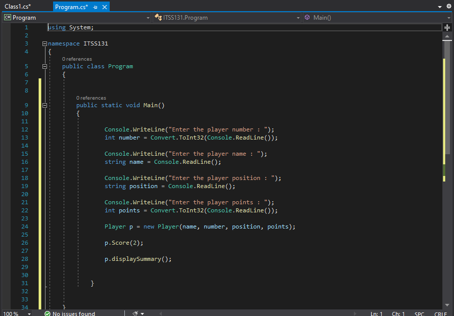 Solved x Class1(string Name, int Number, string Position, i | Chegg.com