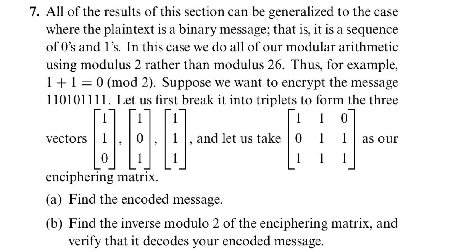 Solved 7. All of the results of this section can be | Chegg.com