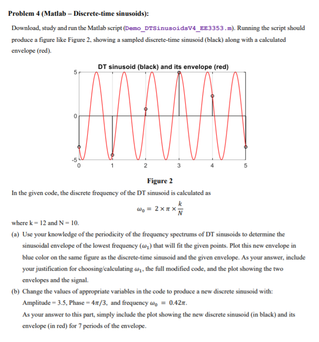 Problem 4 Matlab Discrete Time Sinusoids 