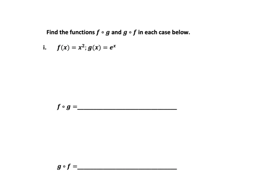 Solved Find the functions fg and g•f in each case below. i. | Chegg.com
