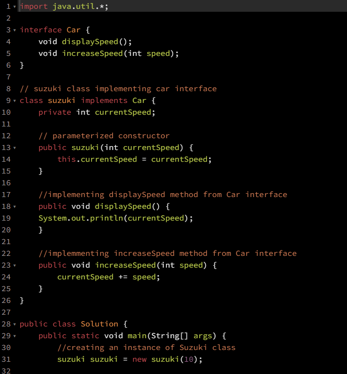 Solved Create a Car interface with following characteristics | Chegg.com