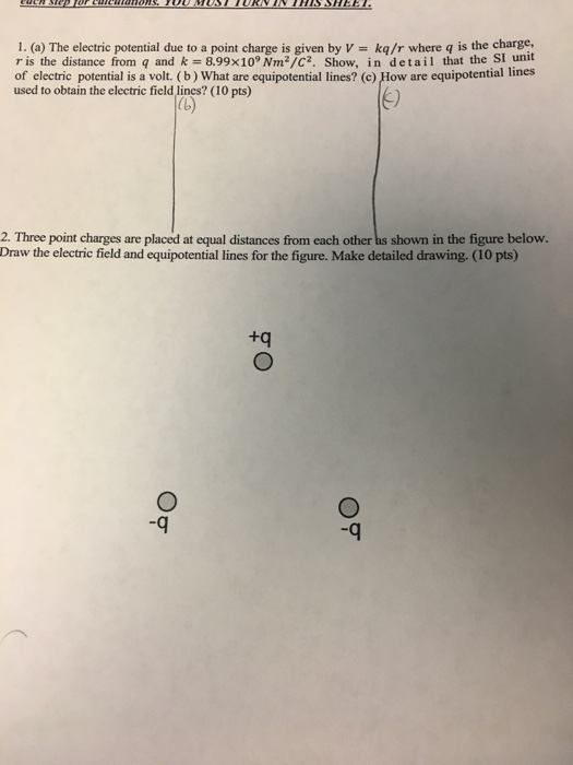 Solved 1. (a) The electric potential due to a point charge | Chegg.com
