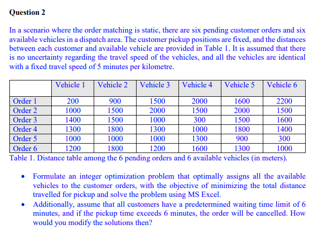 Solved In a scenario where the order matching is static, | Chegg.com