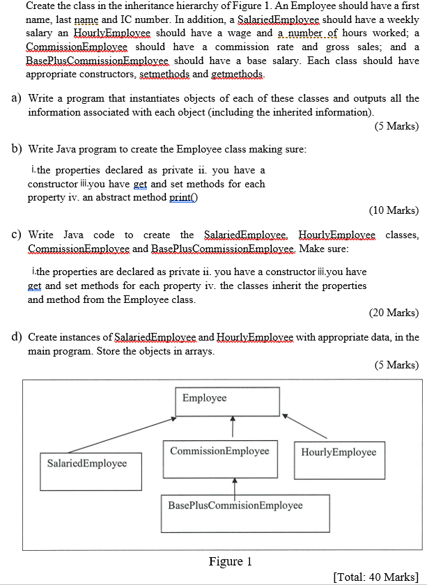 Solved Create the class in the inheritance hierarchy of | Chegg.com